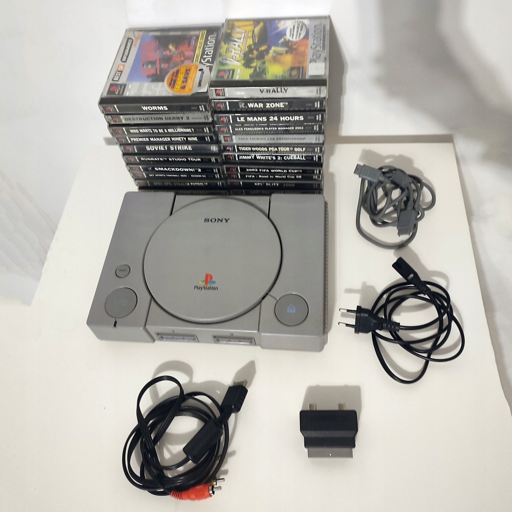 PSONE KONSOLA SCPH-5552 + Okablowanie + 21 Gier - 12935507148 ...