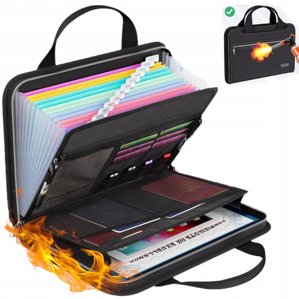 Teczka na Dokumenty A4 Harmonijkowa z Przegrodami Organizer z Kieszeniami - 17533274031 ...