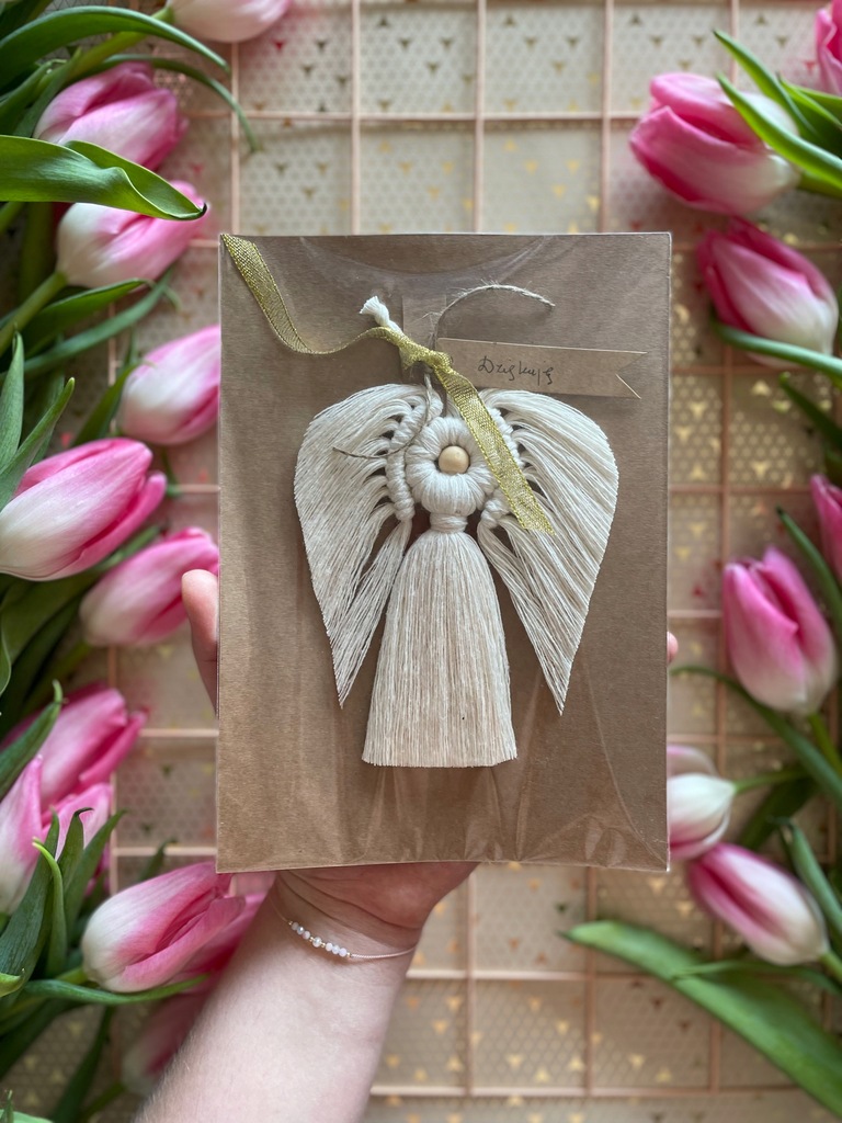 Aniol stroz makrama prezent na komunię pamiatka - 13873705274 ...