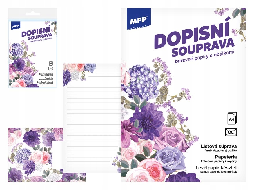 ZESTAW LISTOWY PAPETERIA DO PISANIA LISTÓW KWIATY - 13137536211 ...