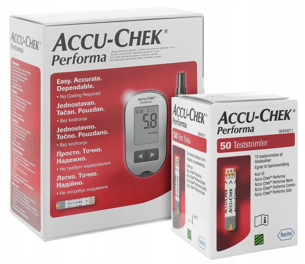 Glukometr Accu-Chek Performa mmol/L+ 50szt pasków - 11696357222 ...