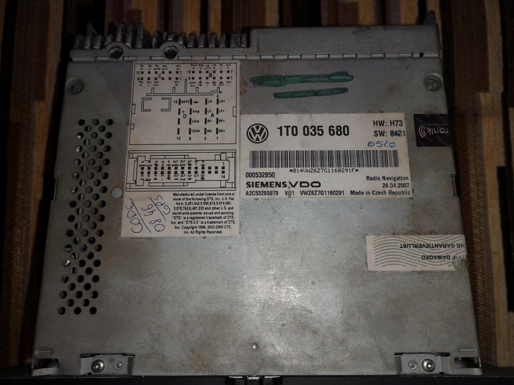 RADIO VW NAWIGACJA SIMENS NR.1T0 035 680 - 7738378362 - oficjalne archiwum Allegro