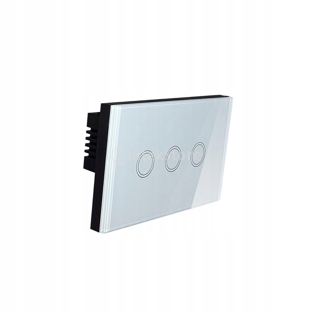 1 Way Wall Touch Panel Light Switch Crystal Glass Panel 120V 3 Gang ...