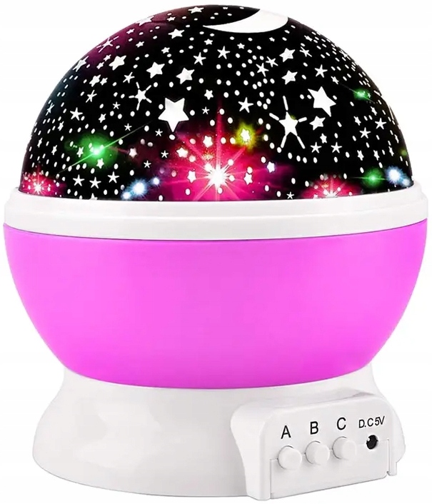 PROJEKTOR GWIAZD NIEBA LAMPKA NOCNA GWIAZDY OBROTOWA DLA DZIECI BIURKOWA - 14705584523 ...