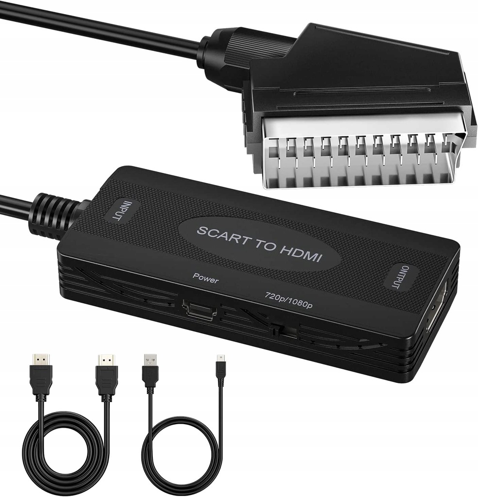 ADAPTER SCART to HDMI 720P/1080P KONWERTER AUDIO - 13312466376 ...