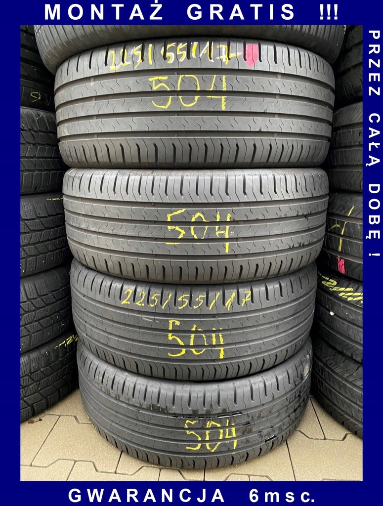 225/55/17 Continental Eco 5_6,2mm_4szt_(504) - 13424107324 - oficjalne archiwum Allegro