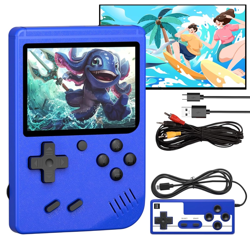 MINI KONSOLA PRZENOŚNA RETRO GRA 500 GIER 2.4" TV GAME BOX GIERKI PILOT ...