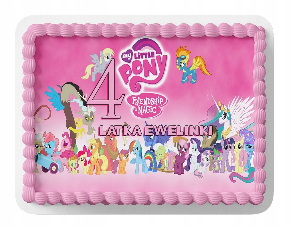 OPŁATEK NA TORT A4 PROSTOKĄT - MÓJ MAŁY KUCYK - 11850356077 - oficjalne archiwum Allegro