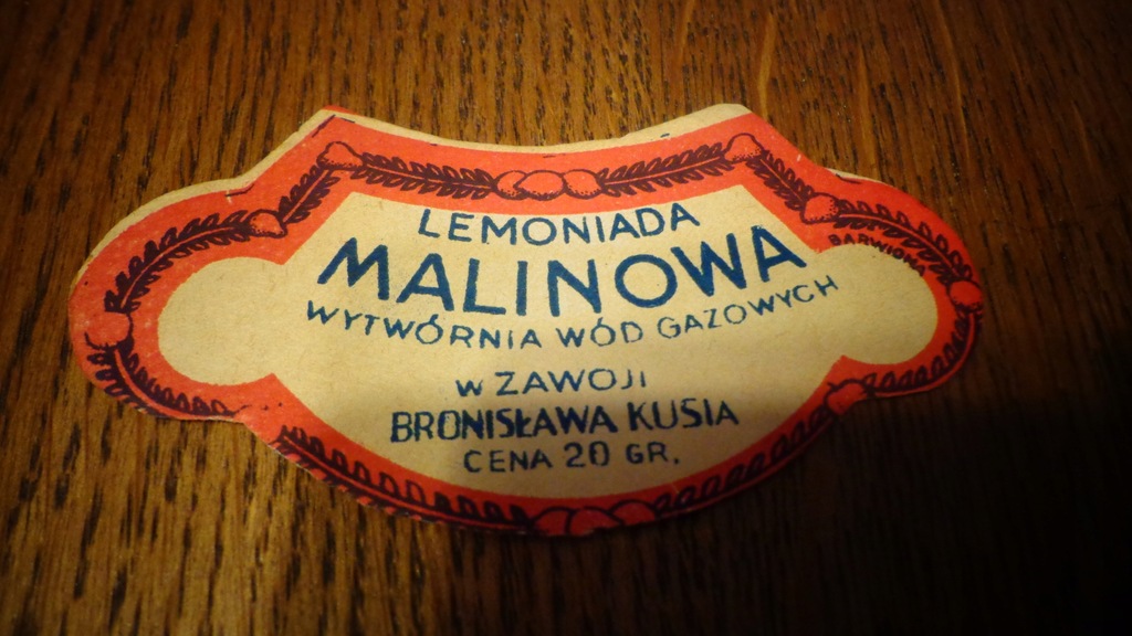 Etykieta-opakowanie PRL Oranżada lemoniada Zawoja - 15044846037 - oficjalne archiwum Allegro