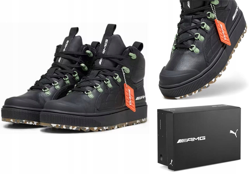 BUTY MĘSKIE PUMA MERCEDES AMG REN BOOT PREMIUM SKÓRA NATURALNA R.44 ...