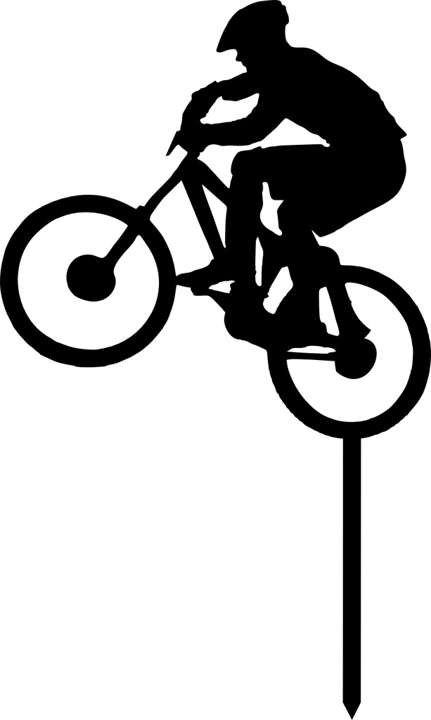 TOPPER CZARNY Rowerzysta ROWER dekoracja na tort - 14357599167 ...