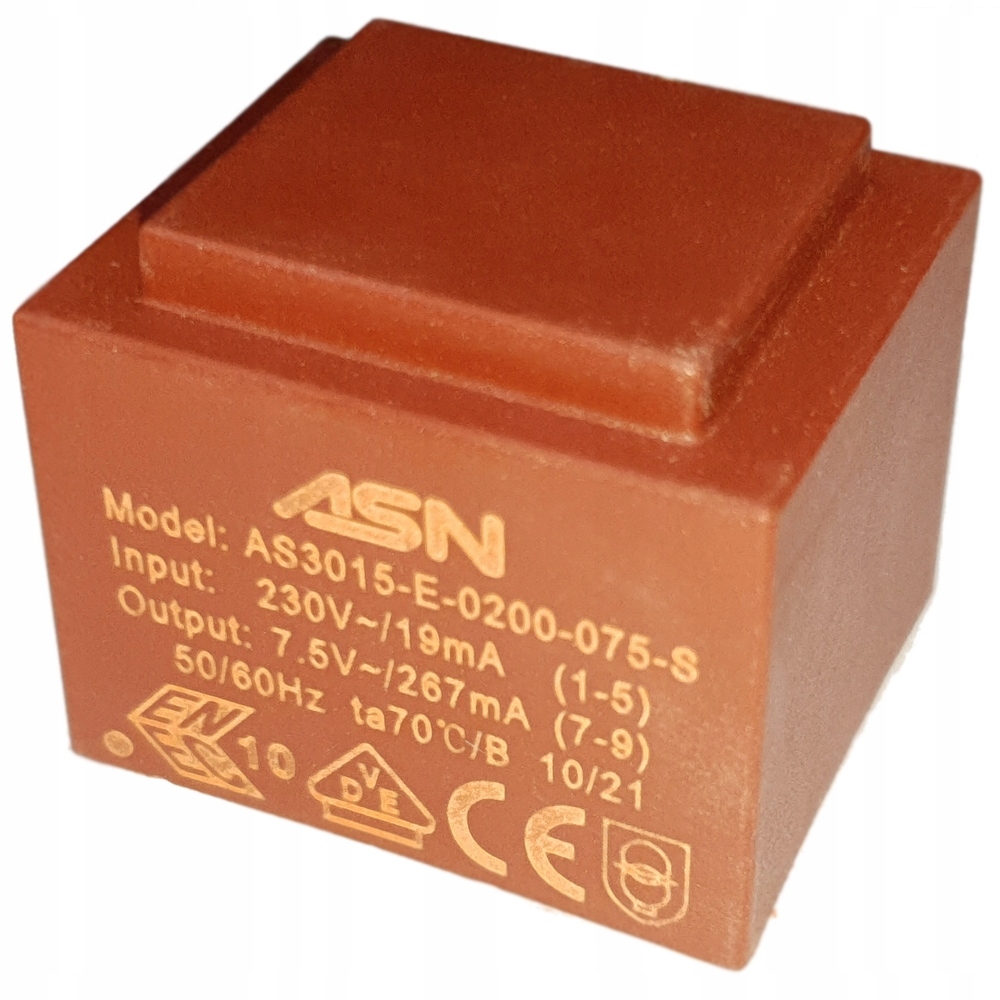 Transformator 7,5V 2W EI30 do druku zalewany ASN - 10747671485 - oficjalne archiwum Allegro