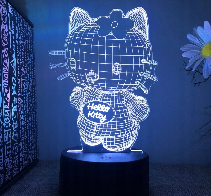 Lampka Nocna HELLO KITTY Grawer 3D LED Imię - 13343366567 - oficjalne archiwum Allegro