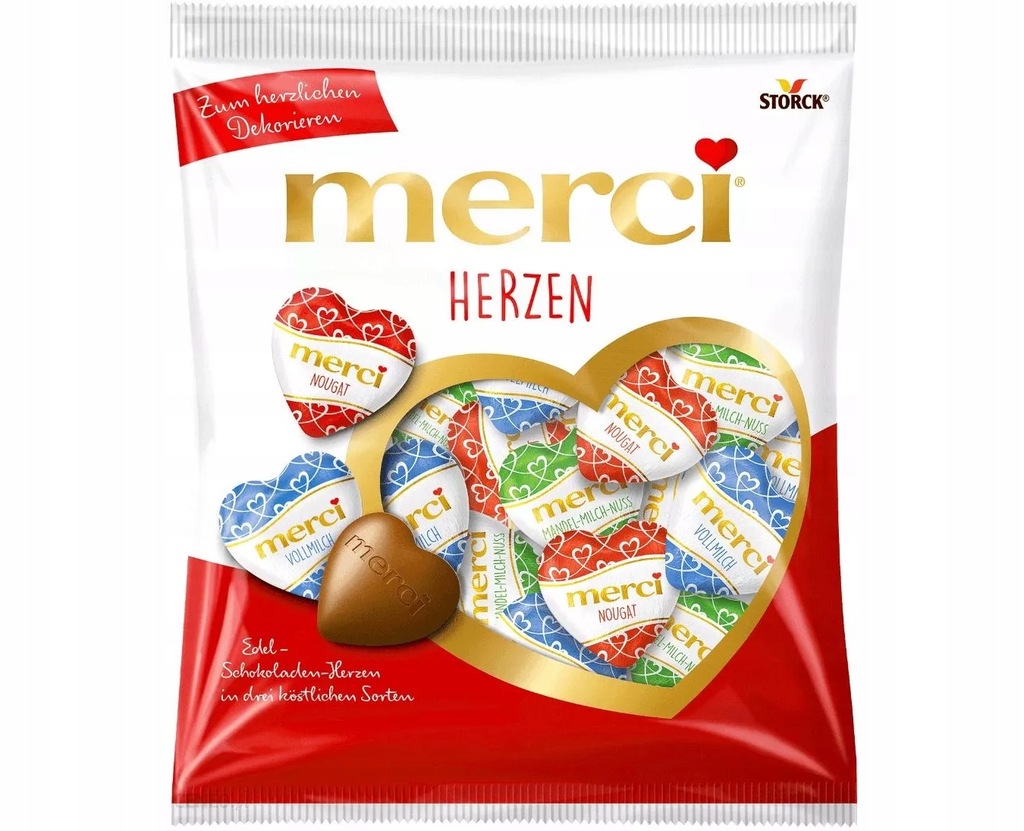Cukierki Merci 175 g czekoladki serca praliny - 14125580471 - oficjalne ...