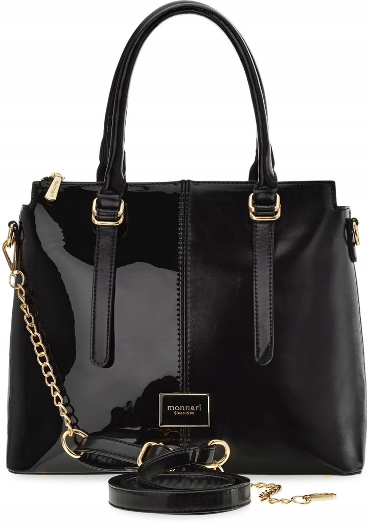 TOREBKA Aktówka KLASYCZNA Torba MONNARI SHOPPER Damska DUŻY KUFEREK Czarna - 14201765445 ...
