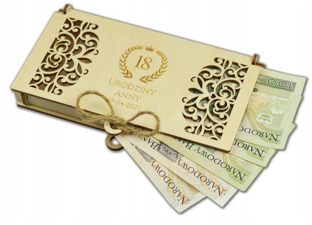 Pudelko Na Pieniadze Na 18 Urodziny - Drewniane - 9591631386 - oficjalne archiwum Allegro