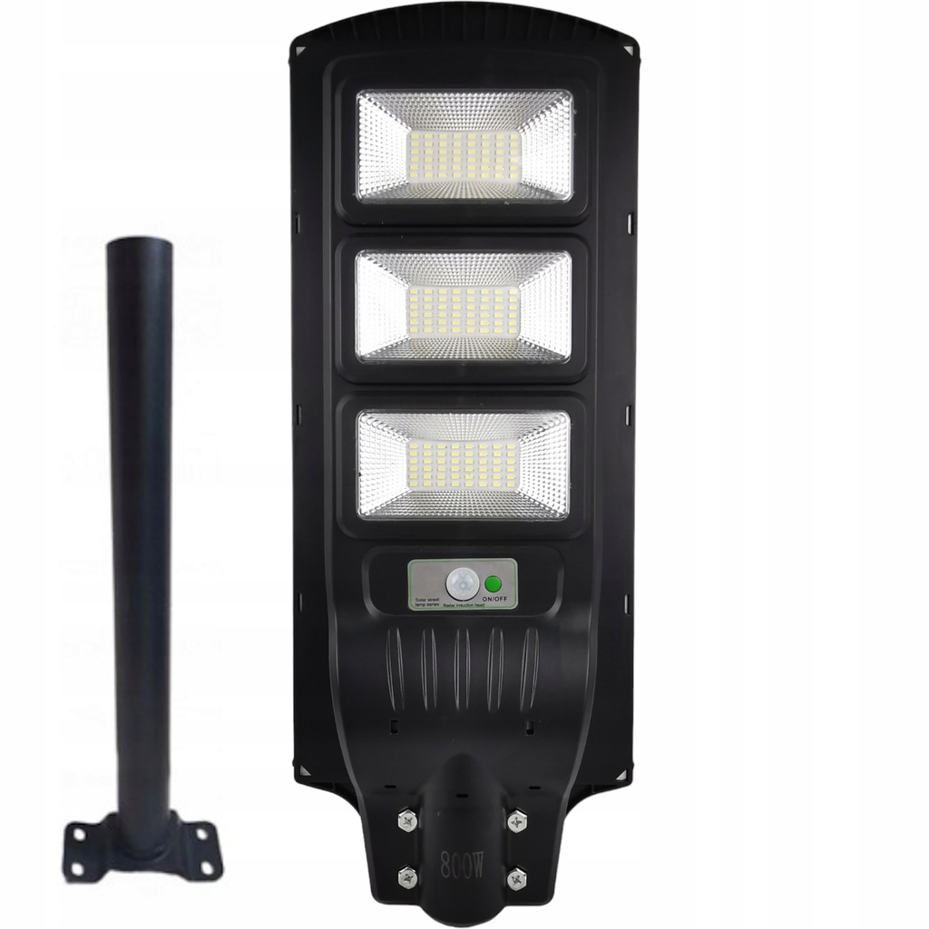 DUŻA MOCNA LAMPA ULICZNA LATARNIA SOLARNA HALOGEN LED 800W + UCHWYT + PILOT - 14482685512 ...
