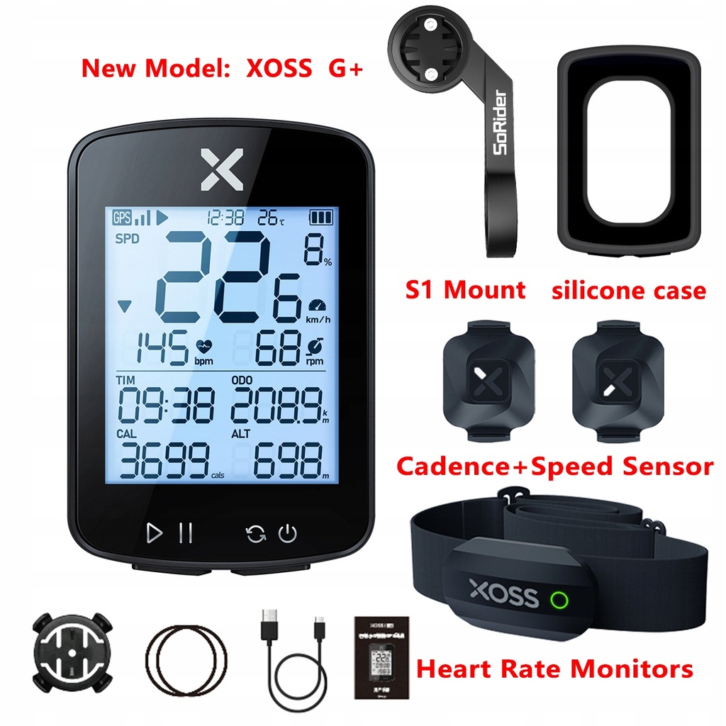 XOSS GPS licznik rowerowy G2 Plus bezprzewodowy pr - 14003601799 ...