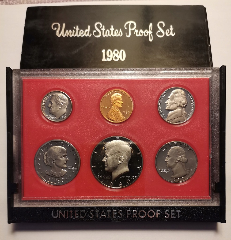 1980R MENNICA S ZESTAW MONET BITYCH STEM LUSTRZANYM, RZADKI NA AUKCJACH ...