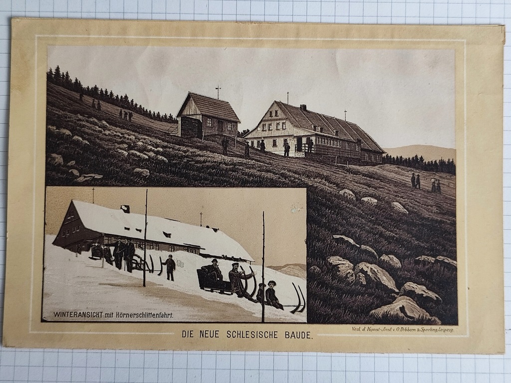 Zabytkowa Litografia Riesengebirge Karkonosze Sanie Rogate - 15351477650 - oficjalne archiwum ...