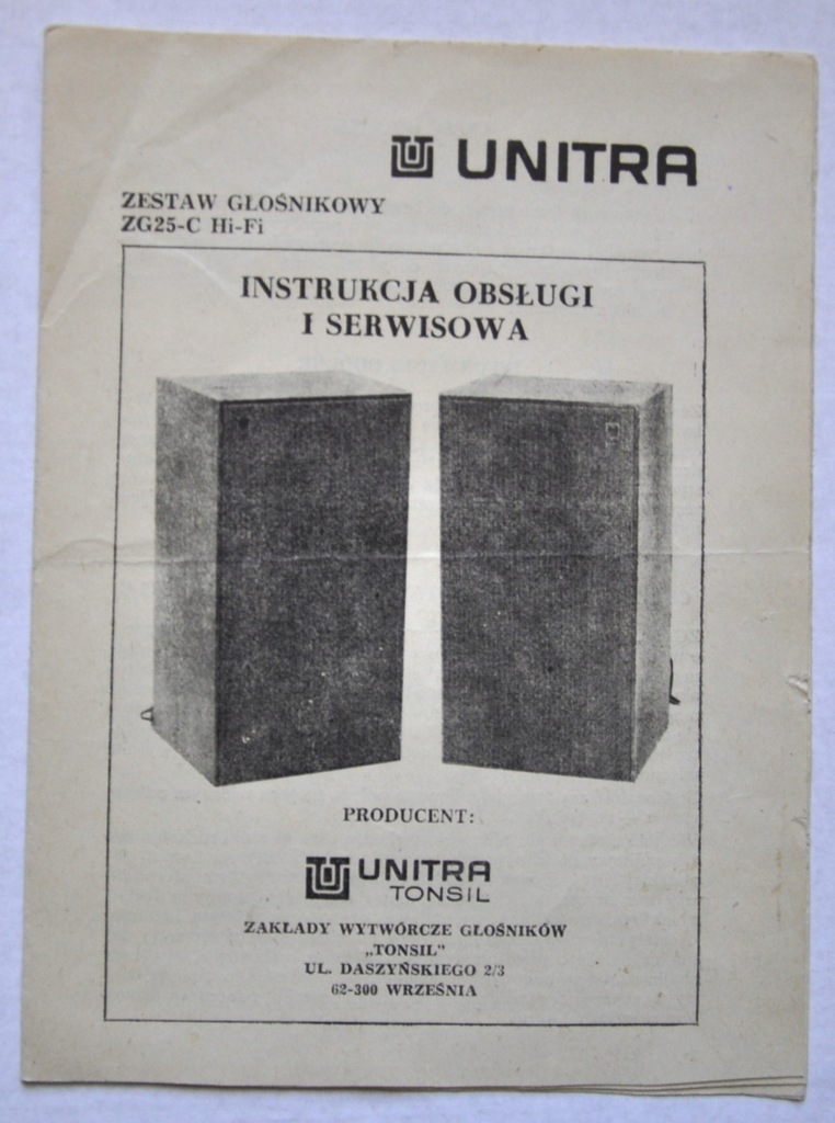 UNITRA TONSIL ZESTAW ZG25-C INSTRUKCJA - 15208290691 - oficjalne ...