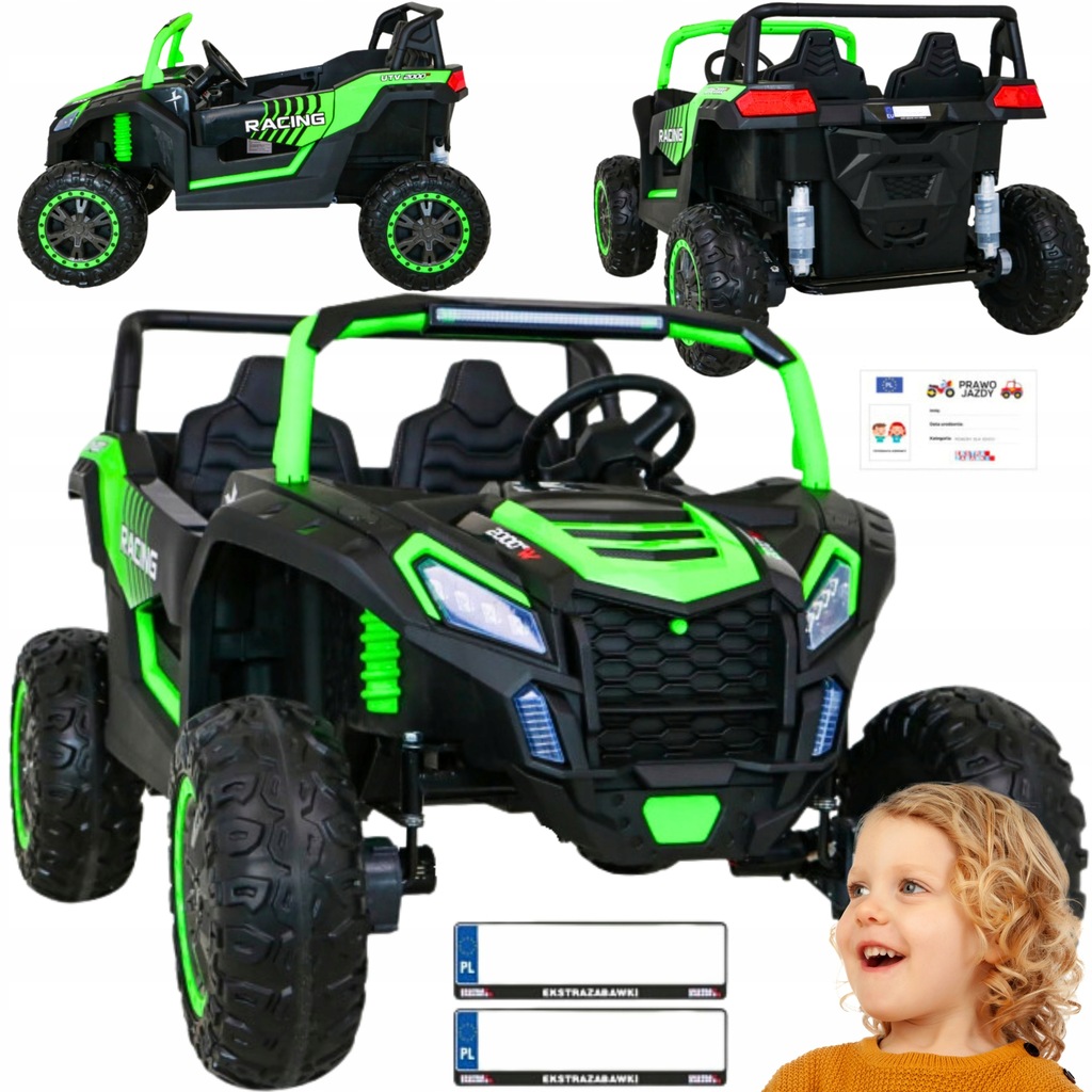 Mega Buggy A032 ATV Racing 24v 14AH 4x200W na akumulator Zielony ...