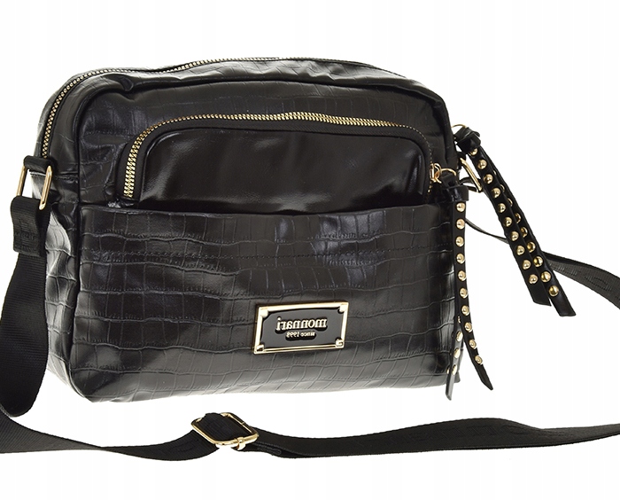 TOREBKA MONNARI LISTONOSZKA SZEROKI PASEK CROCO damska na ramię czarna - 16619507724 - oficjalne ...