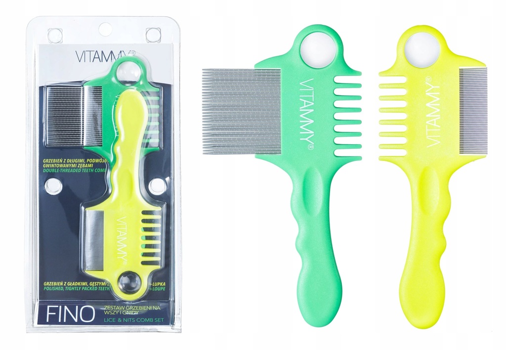 2X Grzebień na wszy gnidy +lupa DO WSZY GŁOWOWYCH - 9636307694 ...