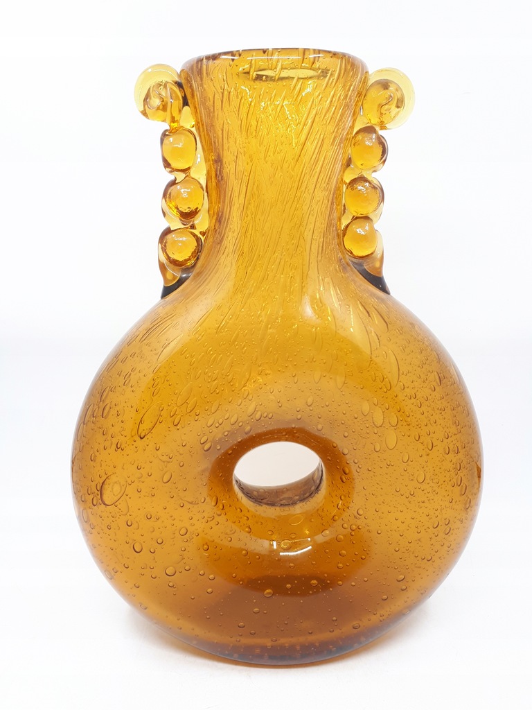 Wazon Smok Józef Górski szkło antico Tarnów PRL - 13413620776 ...