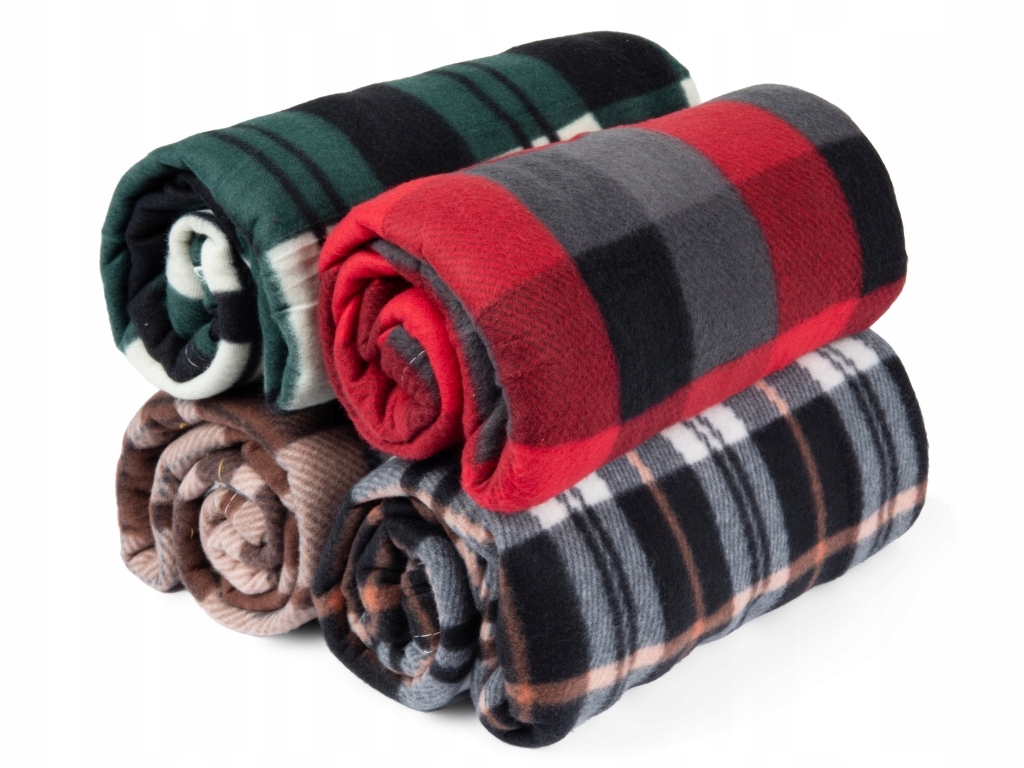 Duży koc polarowy w kratę 200x220 cm - 13859420652 - oficjalne archiwum ...