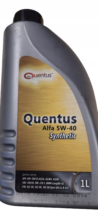Olej silnikowy 5W40 5L QUENTUS RAFINERIA JASŁO - 12072461762 ...
