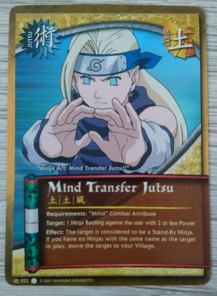Karta Naruto CCG Jutsu Mind Transfer Jutsu - J-022 - 12812145186 ...