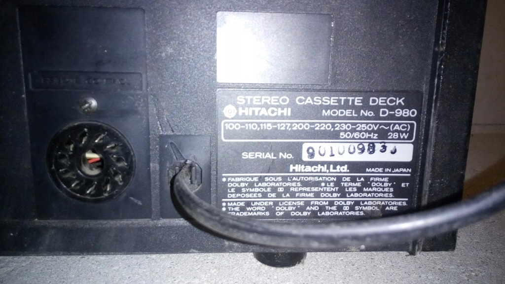 Magnetofon kasetowy Hitachi D-980 - 12295226894 - oficjalne archiwum ...