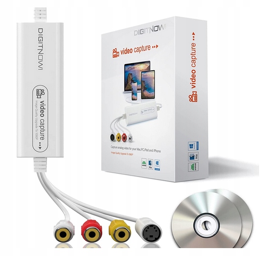 DIGITNOW Konwerter wideo USB 2.0 VHS VCR TV na DVD - 13209874577 ...