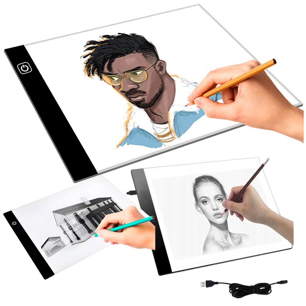 TABLET GRAFICZNY DESKA KREŚLARSKA LED DO RYSOWANIA - 14097965864 ...