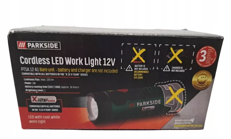 PARKSIDE CORDLESS LED WORK LIGHT 12V - 13760904898 - oficjalne archiwum ...