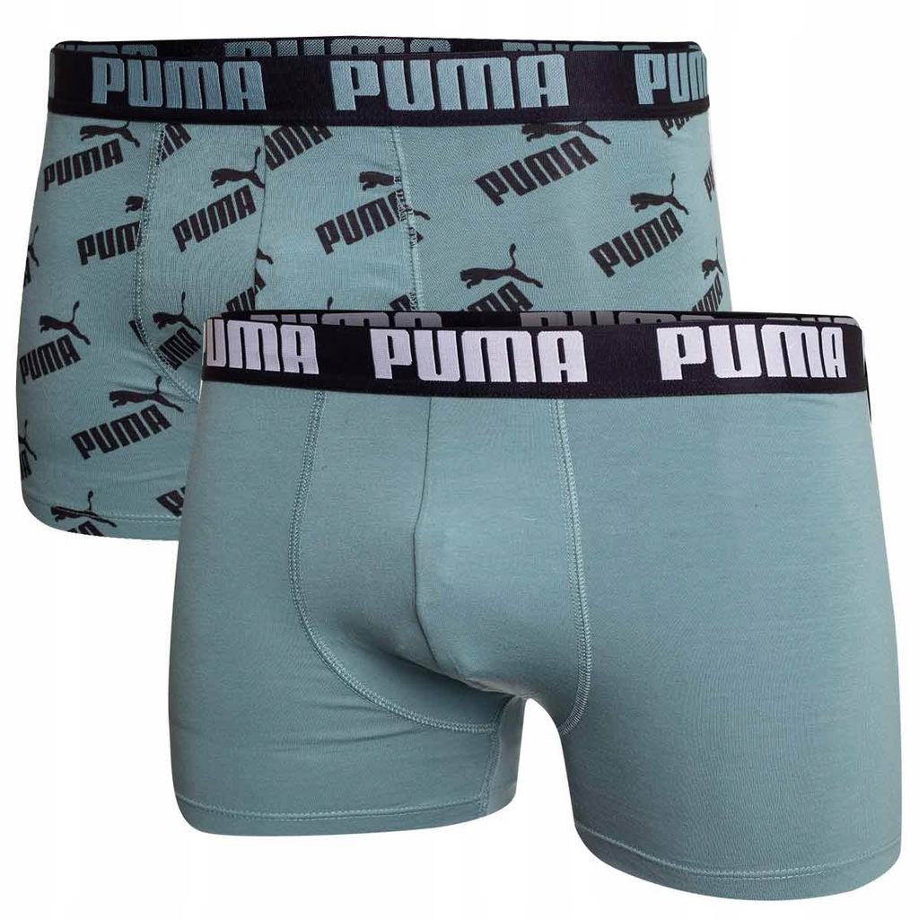 PUMA BOKSERKI MĘSKIE MAJTKI BOXERS 2P ZIELONE r.XL - 13523770141 ...