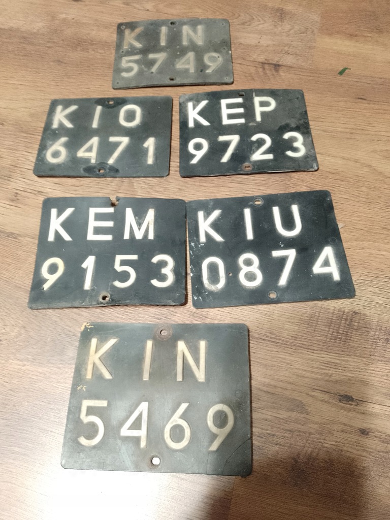 Stare tablice rejestracyjne motorowe 6 szt - 13248372597 - oficjalne ...