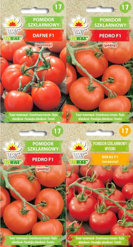 Zestaw Nasiona Pomidorów Szklarniowych 4 odmiany - 13010387186 - oficjalne archiwum Allegro