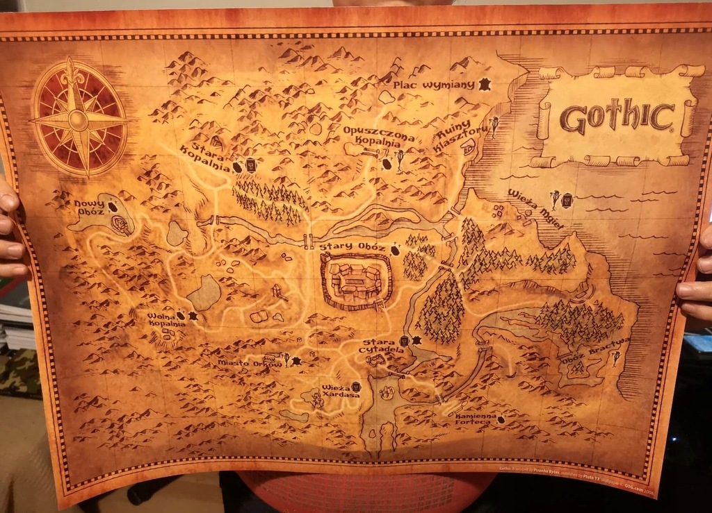 MAPA ŚWIATA GOTHIC POLSKA WERSJA - 8326350885 - oficjalne archiwum Allegro