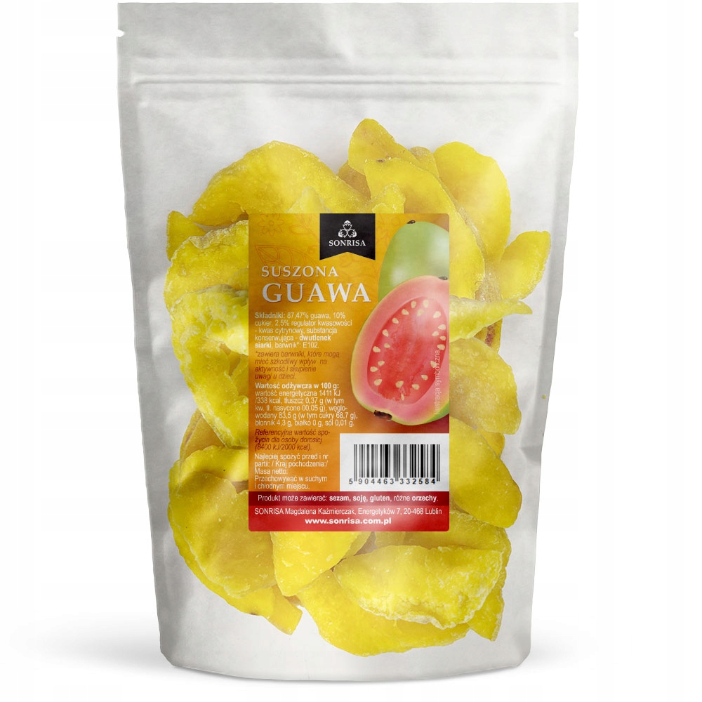 GUAWA SUSZONA guava PYSZNA minimalnie słodzona owoc guawy 500 g ...