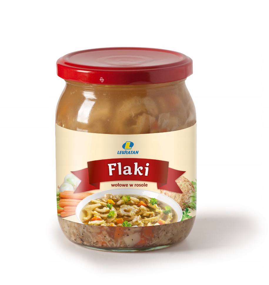 Flaki Flaczki WOŁOWE w Rosole Gotowe Danie w Słoiku Lewiatan 500 g ...
