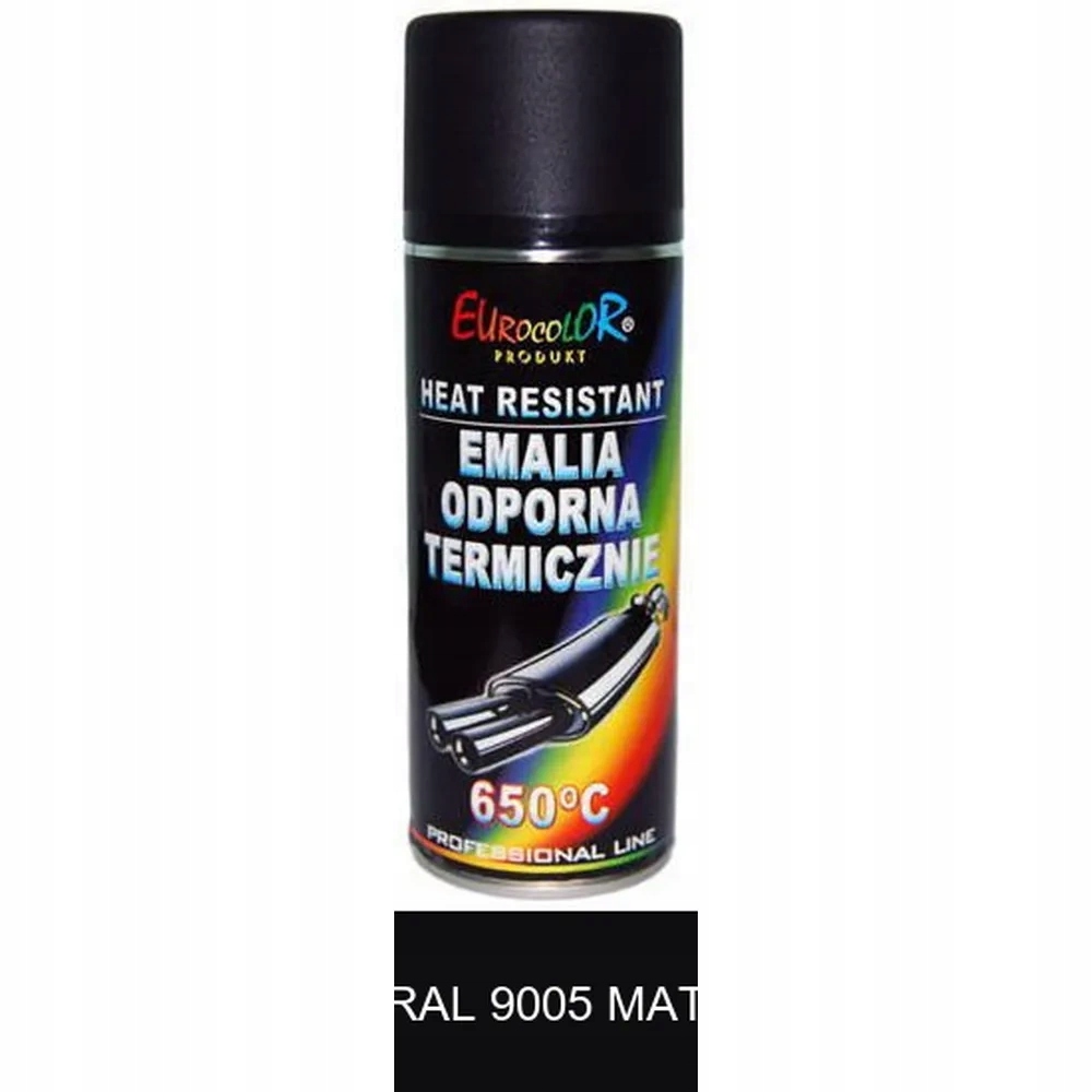 Farba silikonowa żaroodporna czarny mat 400ml do 650°C DO KOMINKÓW RAL ...