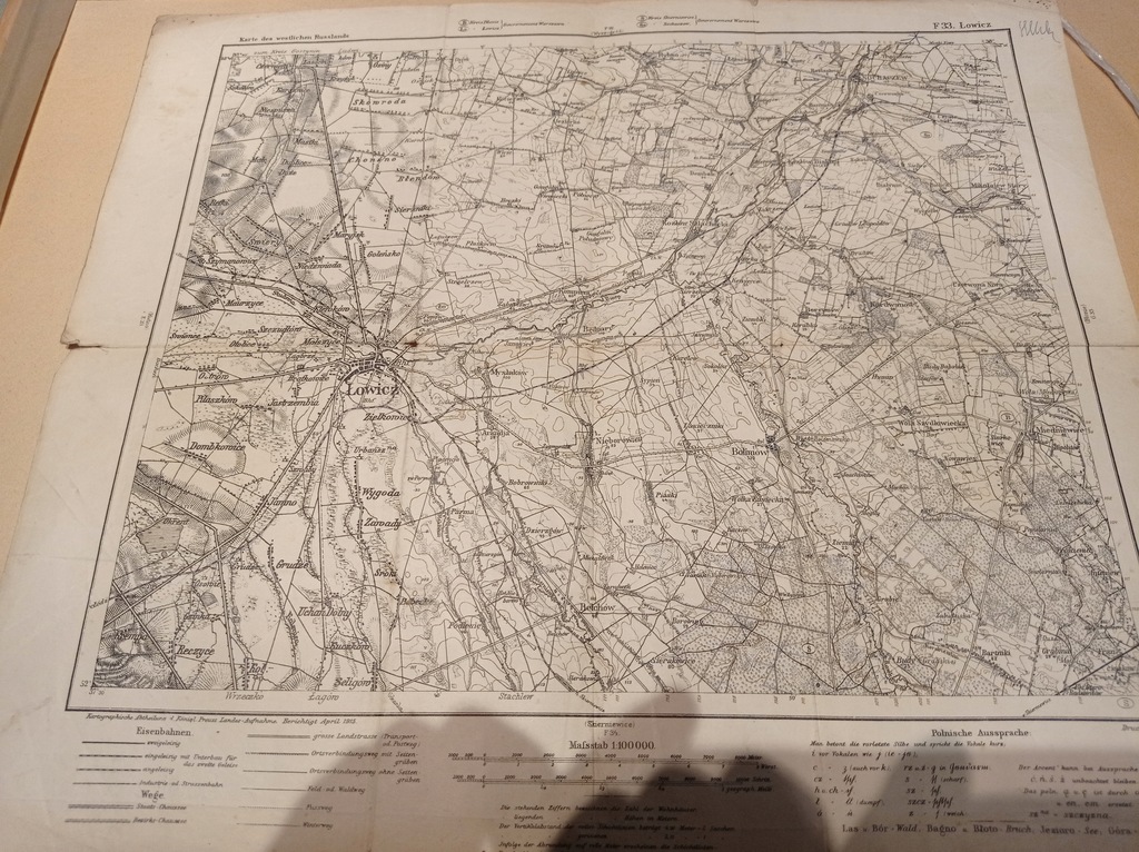 ŁOWICZ - MAPA WOJSKOWA 1915 - 13179710009 - oficjalne archiwum Allegro