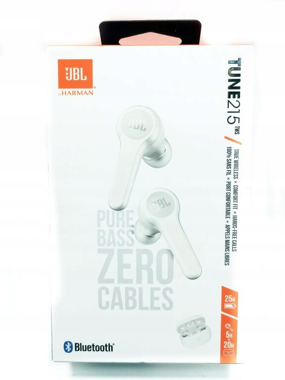 SŁUCHAWKI DOKANAŁOWE JBL TUNE 215 TWS BIAŁE - 11949174631 - oficjalne archiwum Allegro