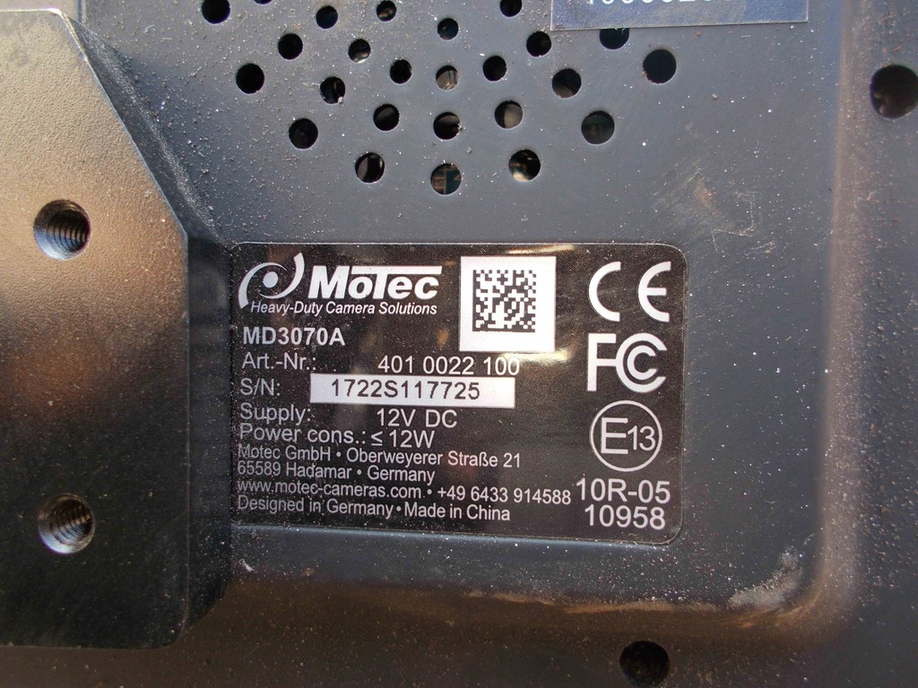 TIR MONITOR MOTEC MD3070A 2x KAMERY MC6090C-3 - 9986251601 - oficjalne ...