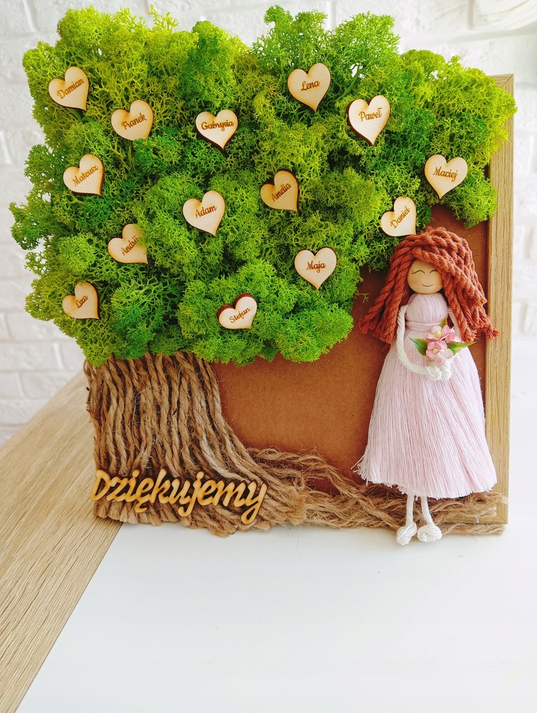 Ramka z mchem podziękowanie nauczyciela rodziców - 12909115223 - oficjalne archiwum Allegro