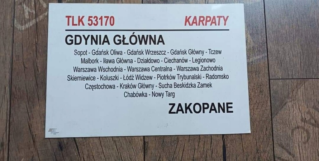 Tablica Relacyjna PKP TLK Karpaty - 11932899271 - oficjalne archiwum ...