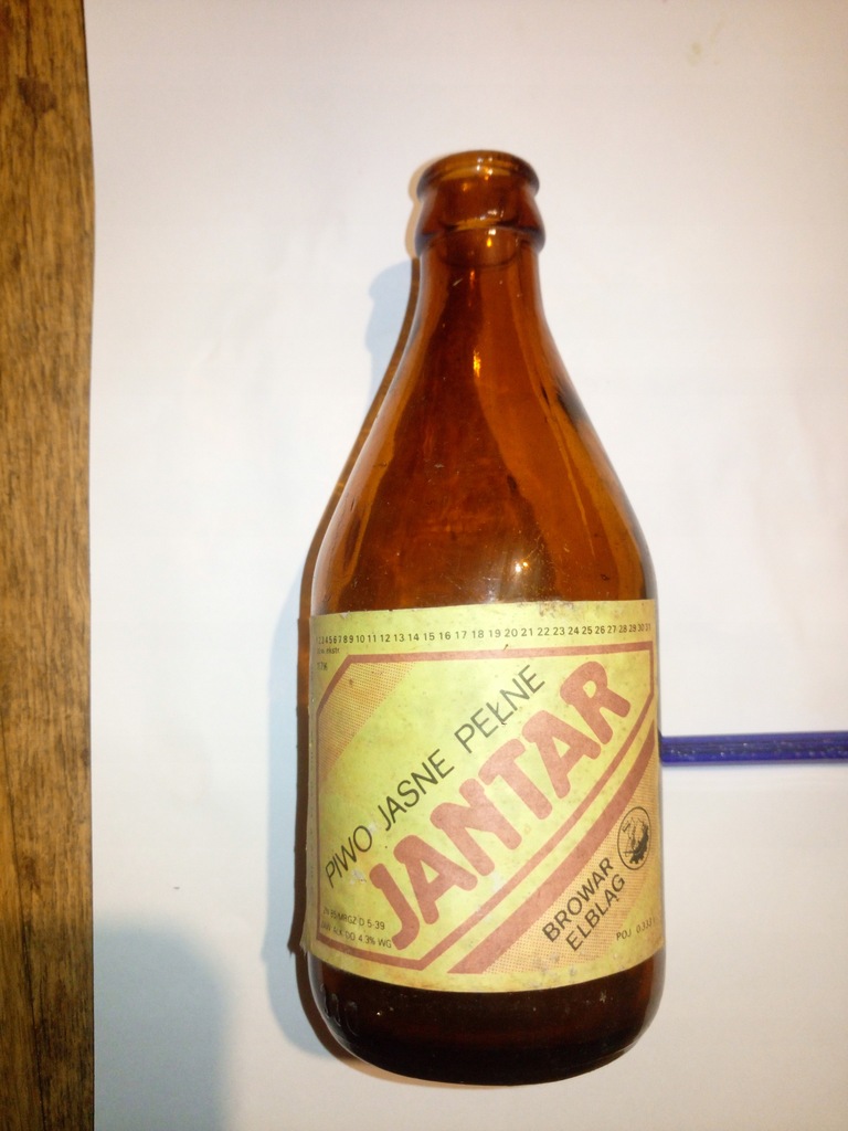 butelka etykieta browar Elbląg piwo Jantar PRL - 9113255539 - oficjalne archiwum Allegro