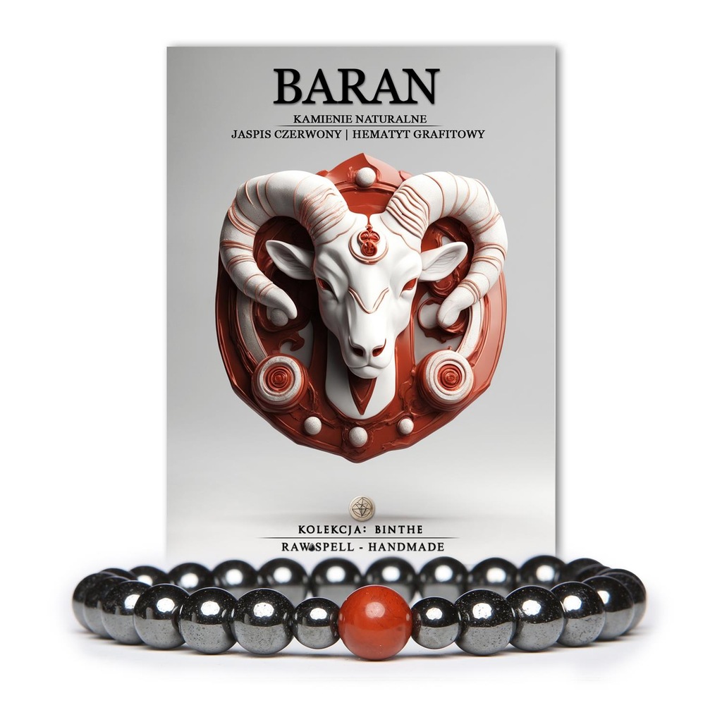 Bransoletka Binthe Męska z naturalnych kamieni - Znak Zodiaku - Baran - 16413357261 - oficjalne ...